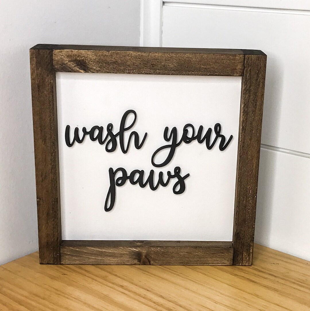Wash Your Paws | Pet Humor Sign|farmhouse Paws Sign| Funny Pet Paw Sign ...