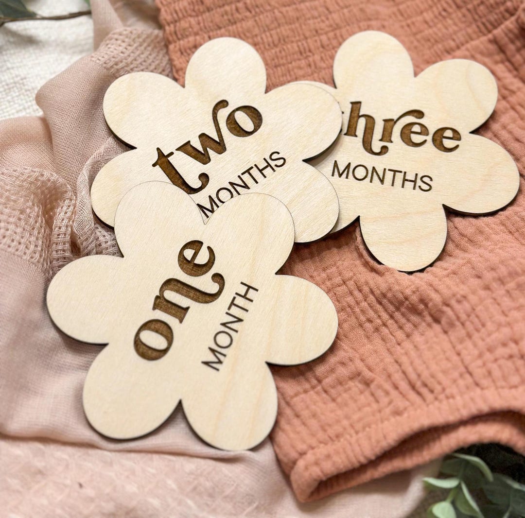 Retro Flower Milestones | Baby Milestones Wooden | Floral Baby ...