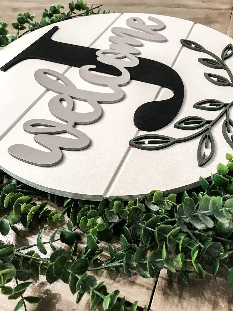 Welcome Monogram Sgn Roundhome Decor Monogram Welcome - Etsy