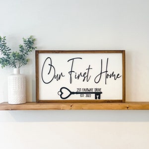 Our First Home | Personalized Our First Home | Realtor Gift Name Sign ...