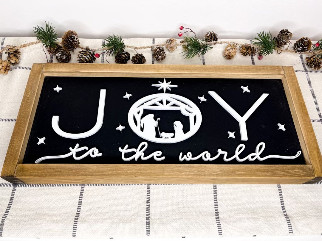 Joy to the World Sign | Black White Christmas Sign Joy |entryway Decor ...
