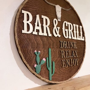 Personalized Western Bar Sign: 3D Cowboy Decor - Etsy