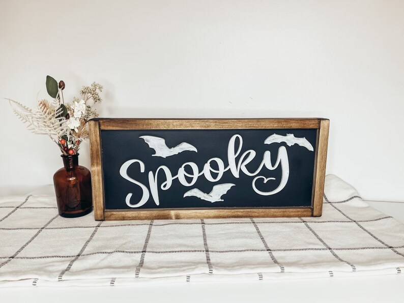 Spooky Sign 3dspooky Halloween Sgn Framed 3dfarmhouse - Etsy
