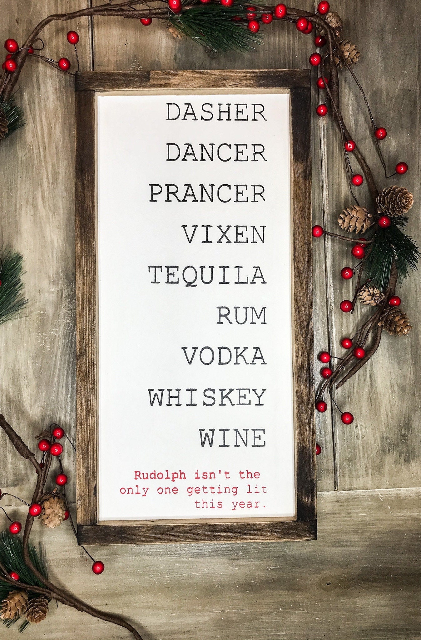 Funny Christmas Reindeer Bar Sign: Rudolph Getting Lit Holiday Decor - Etsy