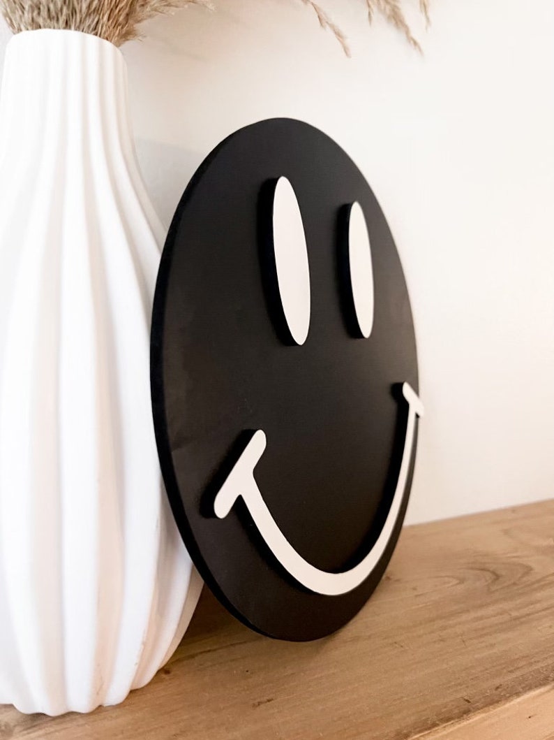Retro Smiley Face Signgroovy Signhappy Sign Wood Dorm - Etsy