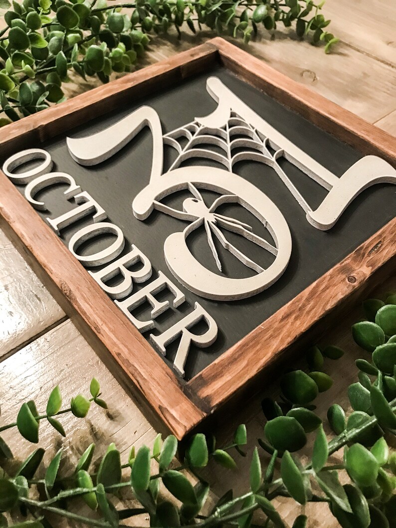 Halloween Sign Framed 3D Halloween Sign Framed October 31 | Etsy