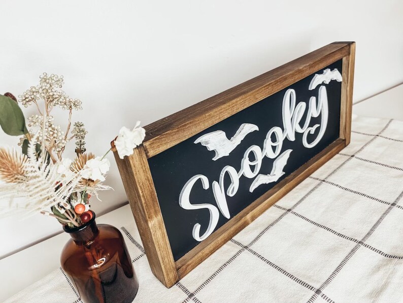 Spooky Sign 3dspooky Halloween Sgn Framed 3dfarmhouse - Etsy