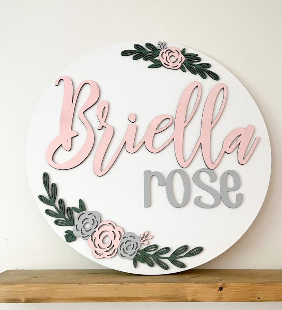 Floral Name Decorgirl Name Signnursery Name Signround Name ...