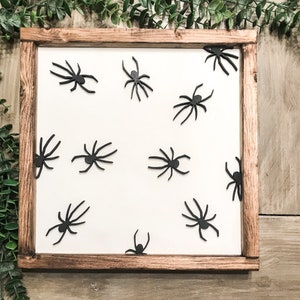 Modern Halloween Spiders |halloween Spiders Sign 3d|spiders Sign Framed ...