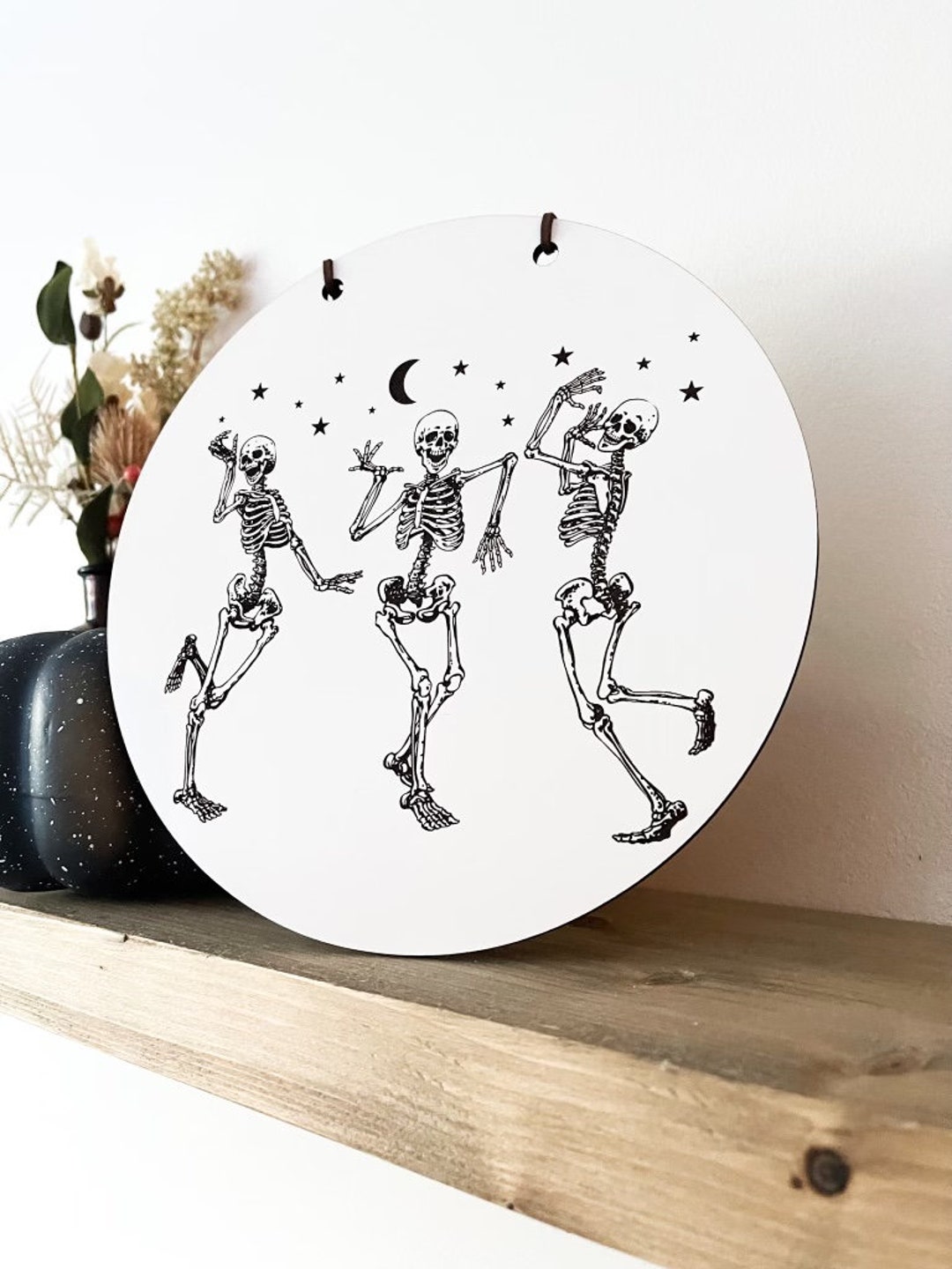 Engraved Dancing Skeletons Halloween Sign: Funny Wood Decor - Etsy