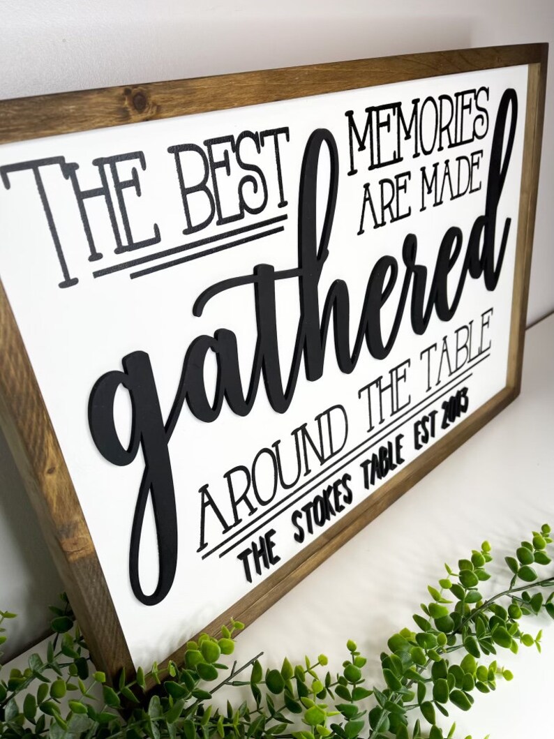 Gathered Memories Dining Room Sign: 3D Farmhouse Decor - Etsy