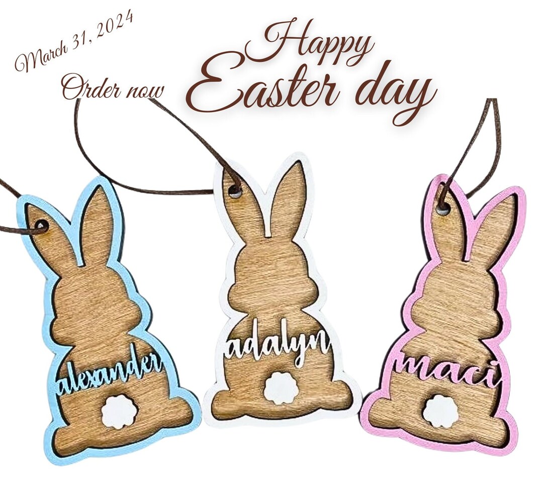Adorable Personalize Easter Name Tags for Boys or Girls Custom Easter ...
