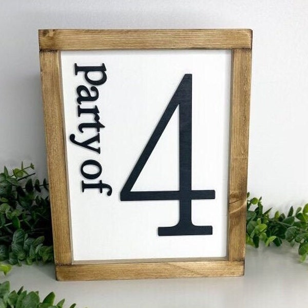 Party of 4 Sign - Etsy