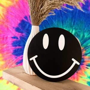 Retro Smiley Face Sign|groovy Sign|happy Sign Wood | Dorm Decor Smiley ...