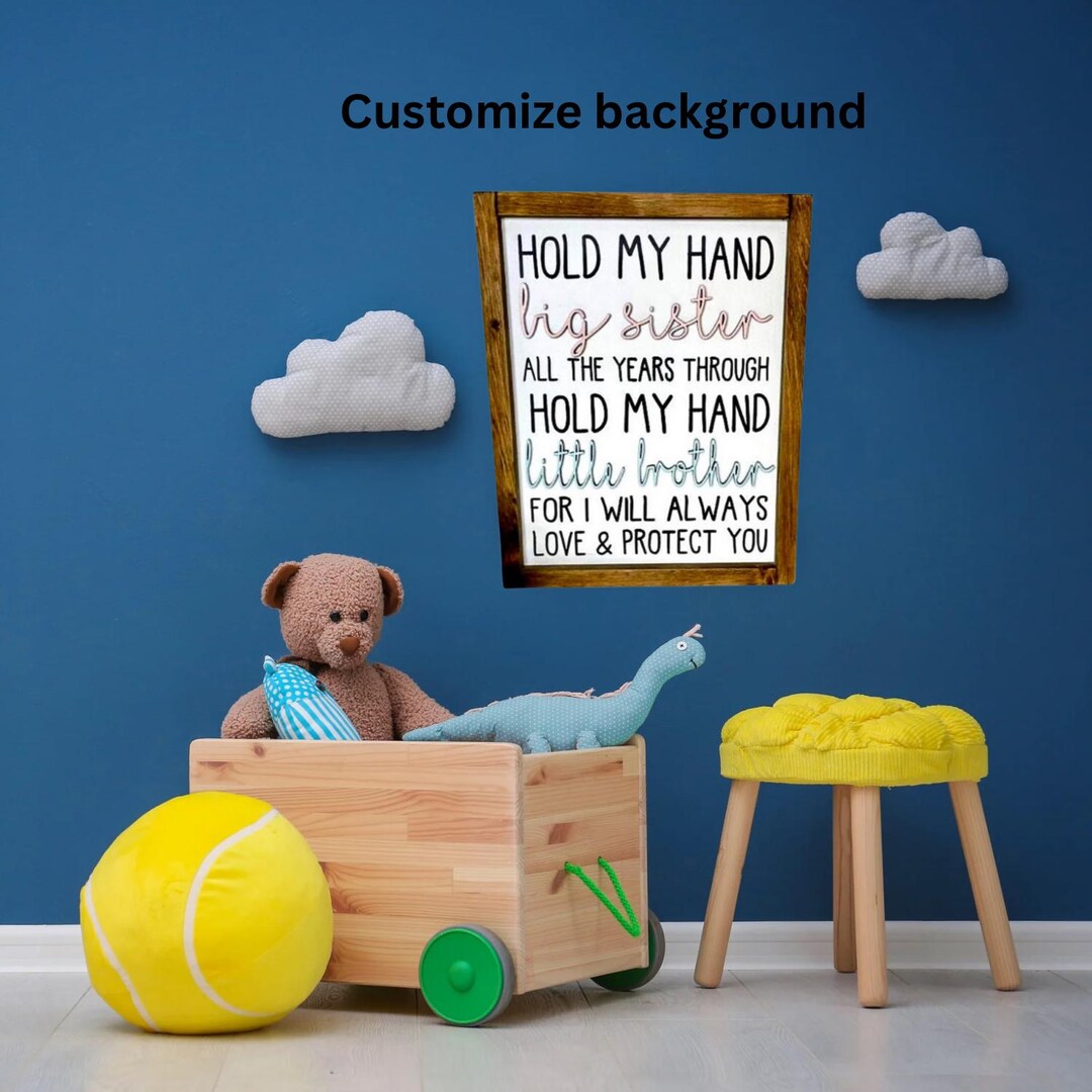 Big Sister Little Brother Sign | Sibling Quote Wood Sign | Nursery Wall ...