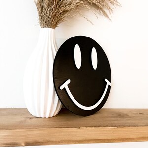 Retro Smiley Face Sign|groovy Sign|happy Sign Wood | Dorm Decor Smiley ...