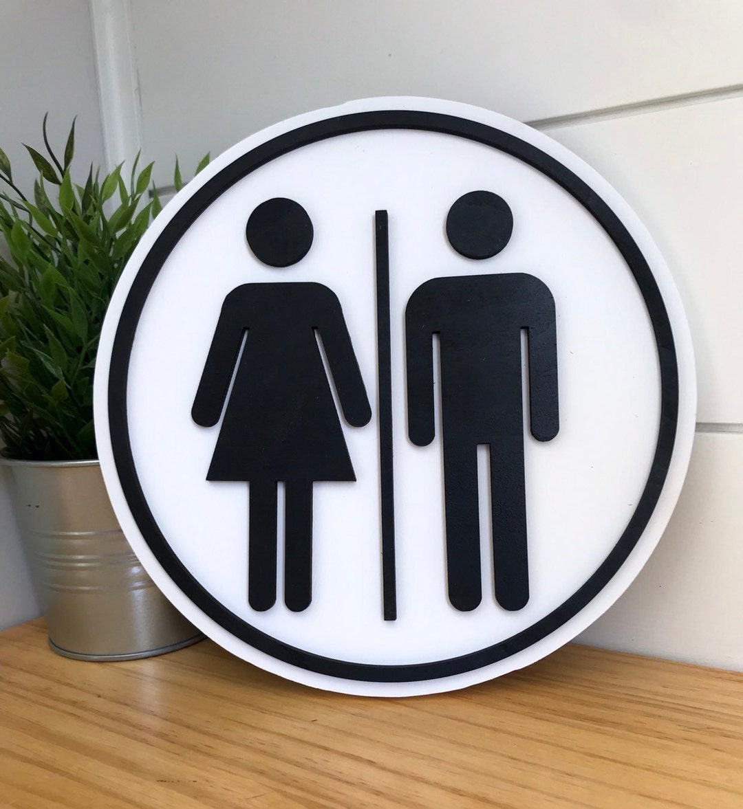 Unisex Restroom Sign| Humorous Restroom Sign| Bathroom Decor 3D ...