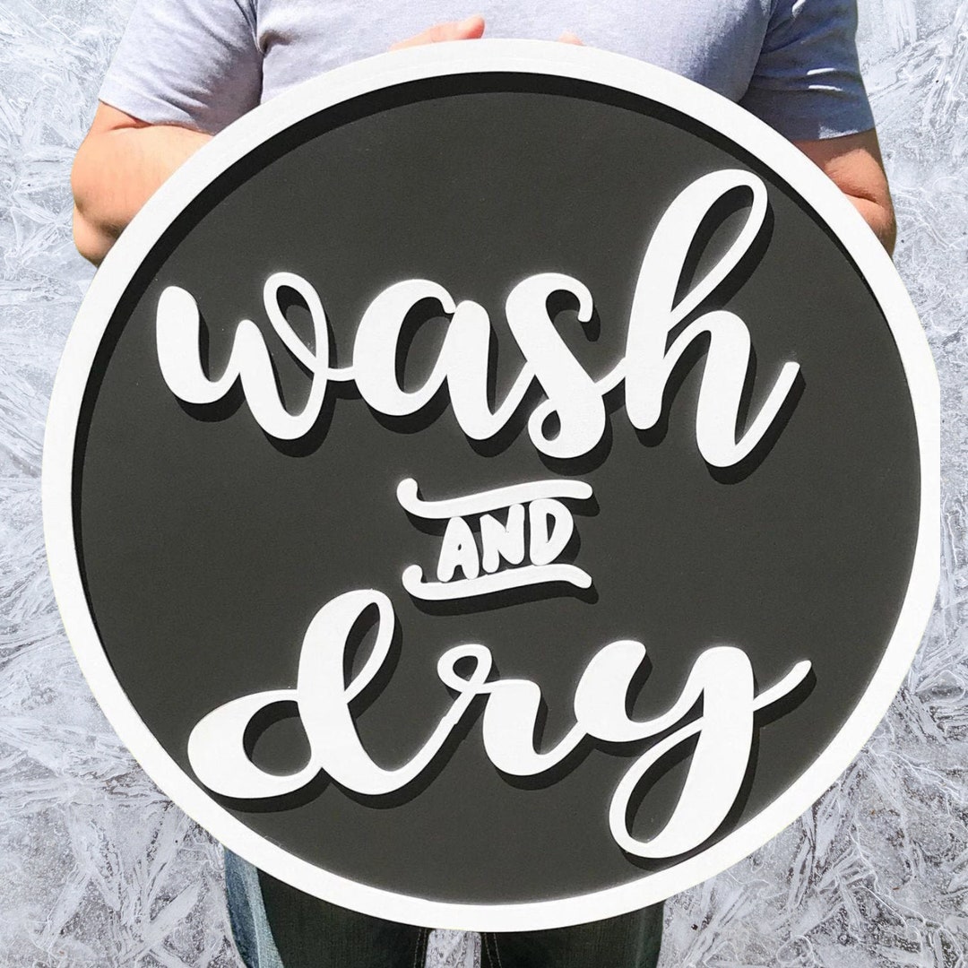 Modern Wash Dry Sign New Home Gift Laundry Wash Dry Sign Laundry Wash ...