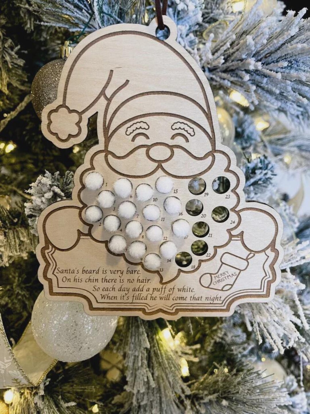 Countdown to Christmas Santa | Advent Calendar Santa | Santa Pom Pom ...