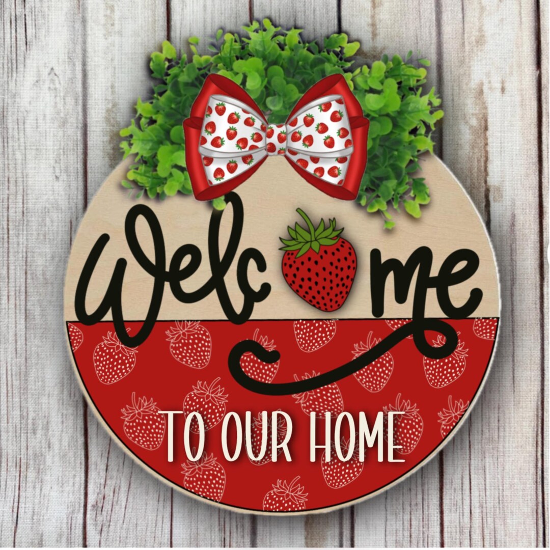 Round Porch Sign Strawberry Scored Design Large Strawberry Multilayer ...