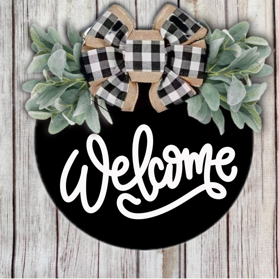 Welcome Door Hanger, Farmhouse Round Sign, Digital Download, Laser Cut ...
