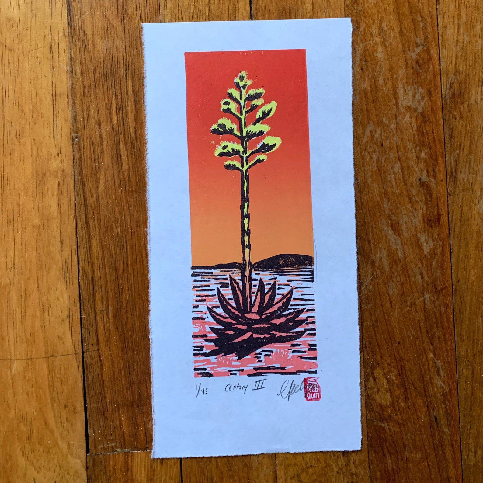 Century Plant Linocut Print Agave Americana in Bloom, 3 Versions - Etsy