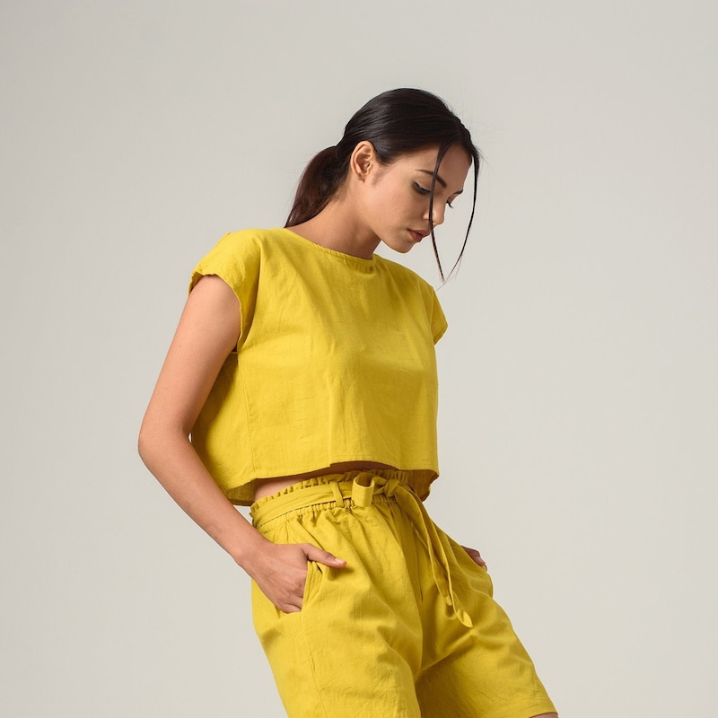 Linen Crop Top - Etsy