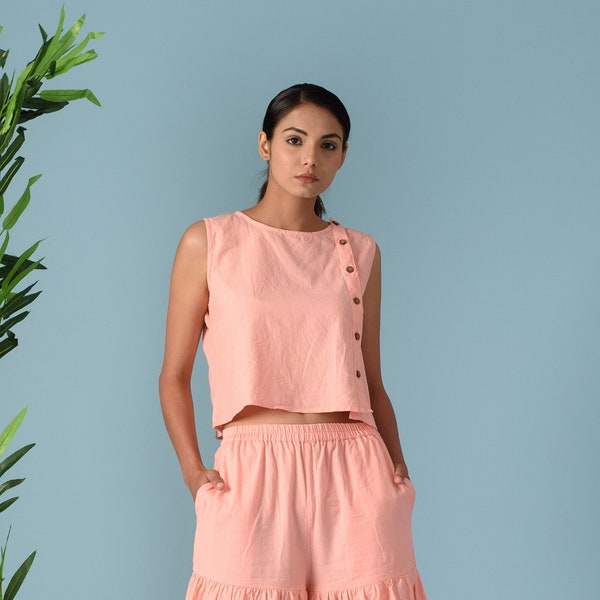 Linen Crop Top Etsy