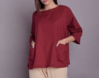 Loose Fit Over Sized Top With Drop Sleeves Oversized Blouse | Etsy