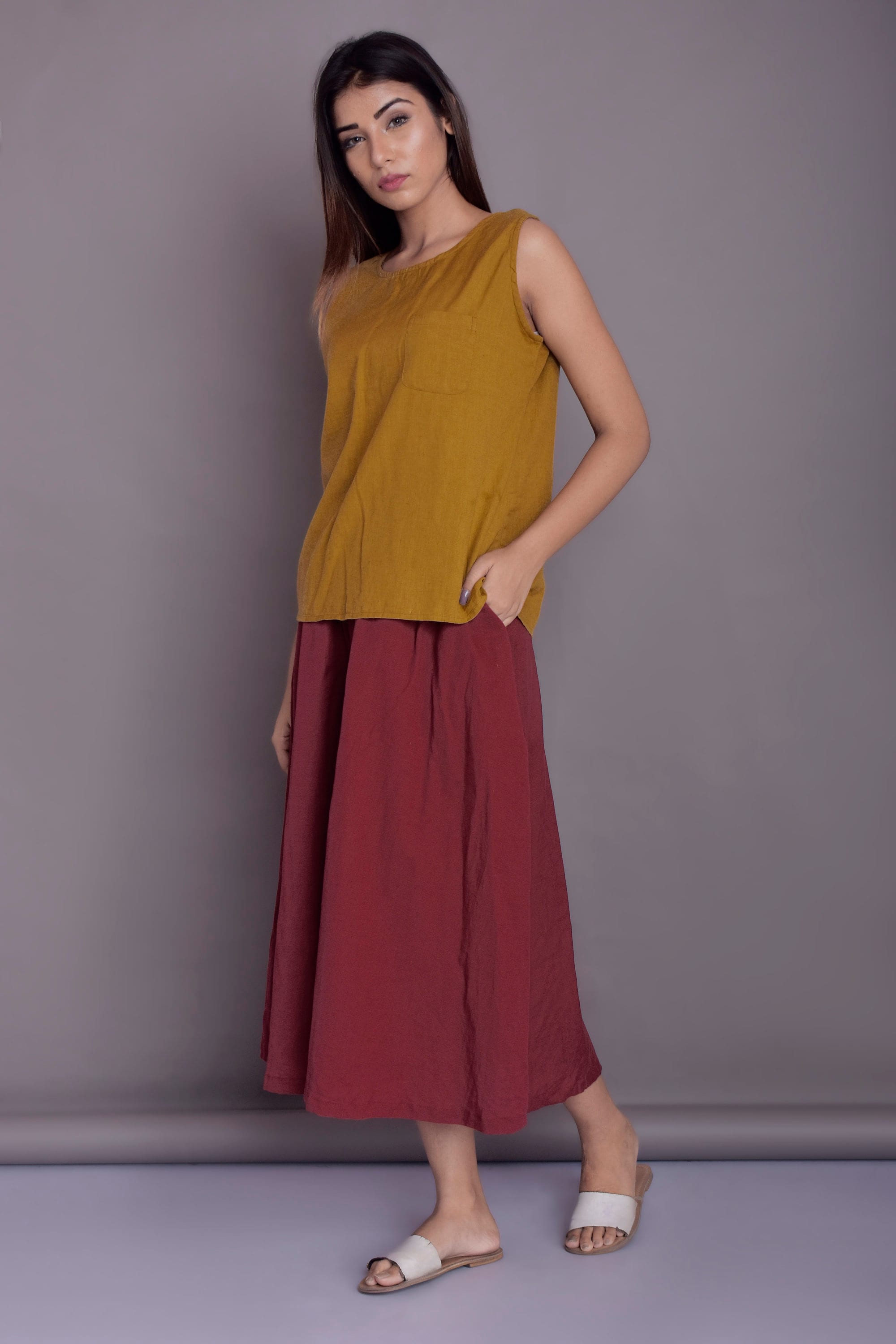 Tank Top With Back Opening Back Buttoned Tank Top Linen Tank - Etsy