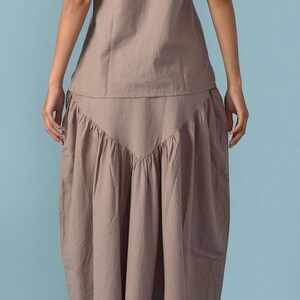 Flowy Linen Skirt | Button Down Linen Skirt | Buttoned Skirt With ...