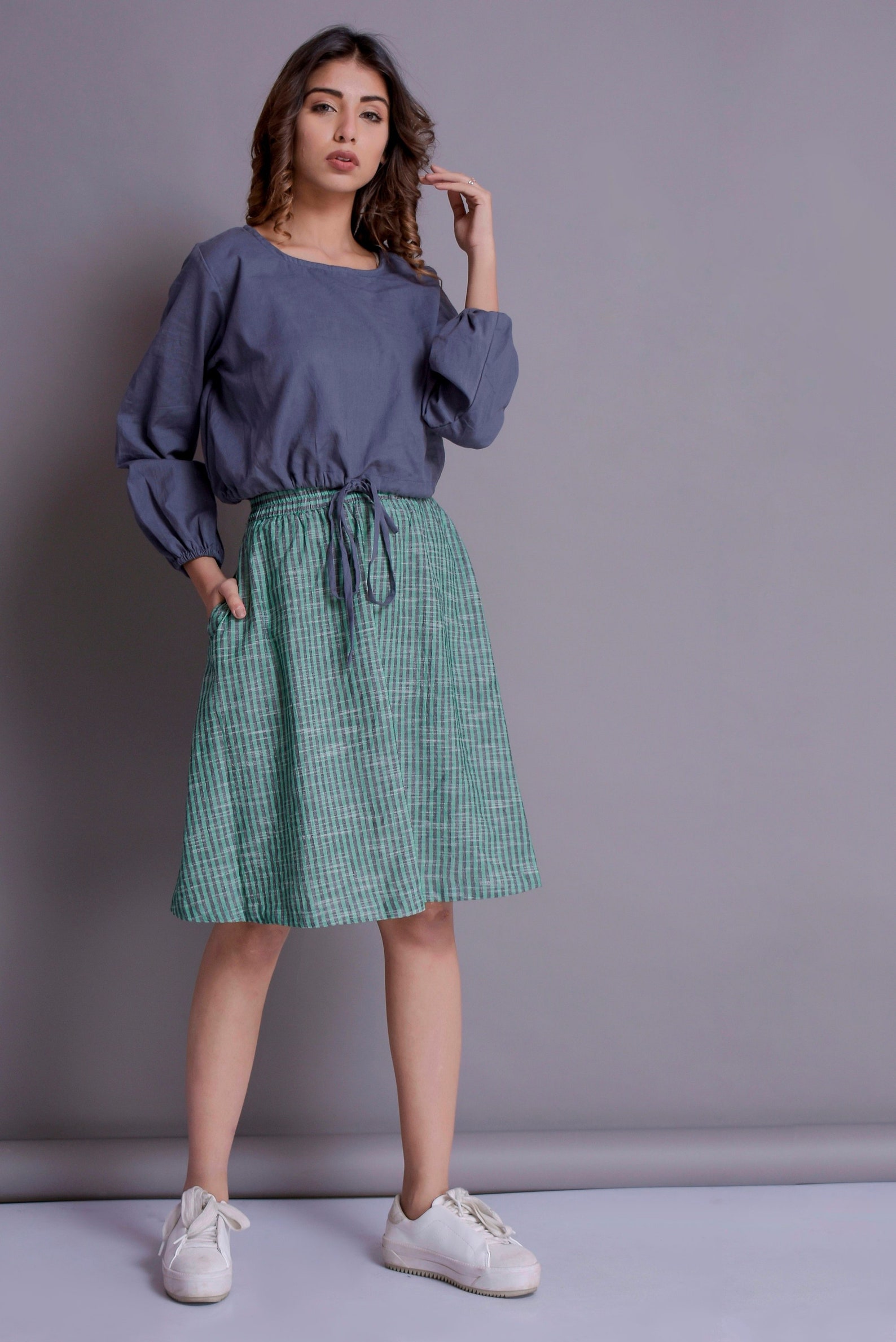 Ruffle Sleeve Crop Top Waist String Crop Top Adjustable Crop | Etsy