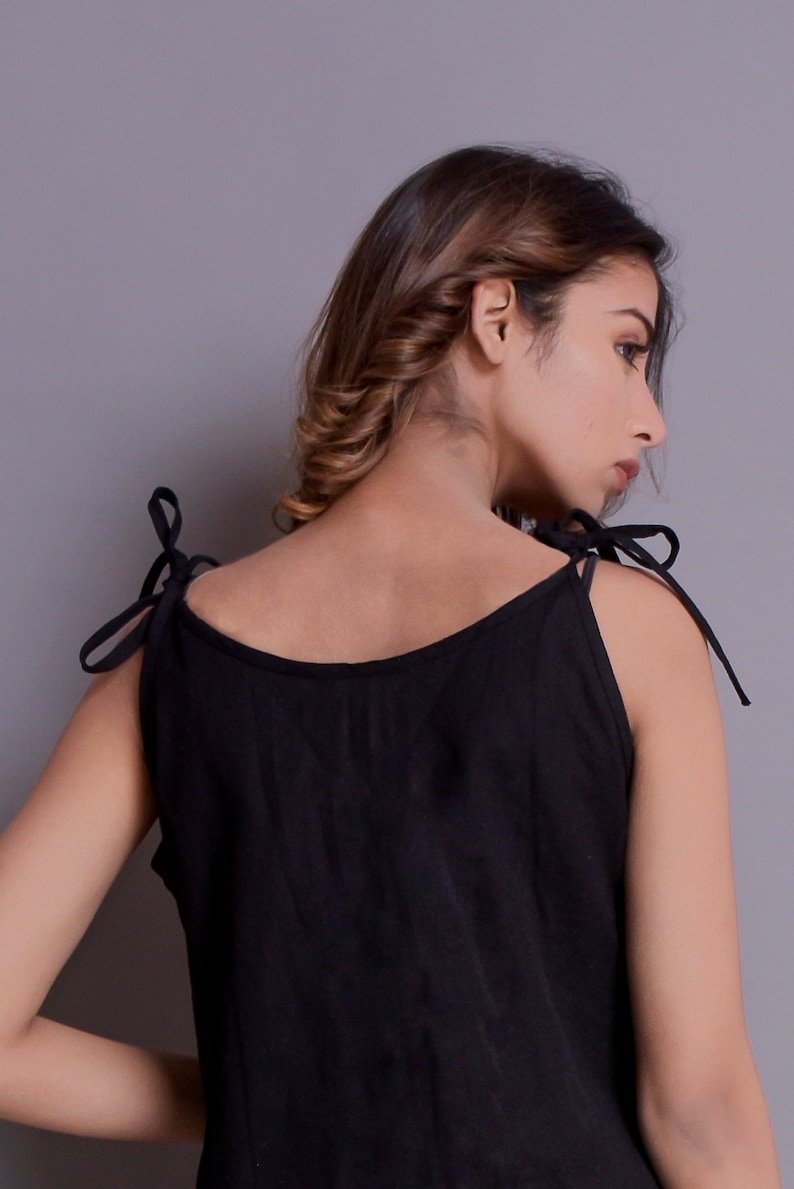 Ruffle Top With Regulating Straps Adjustable Strap Top Linen | Etsy