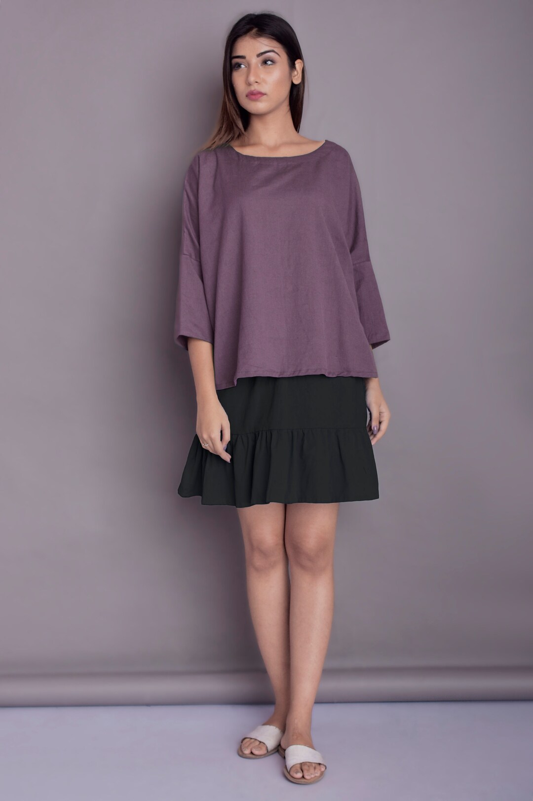 Loose Fit Over Sized Top With Drop Sleeves, Oversized Blouse, Over ...