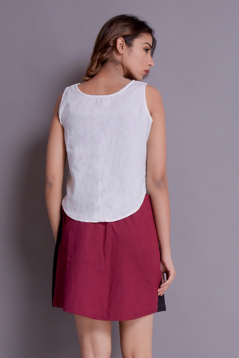 Apple Cut Tank Top With Front Opening Front Buttoned Tank - Etsy