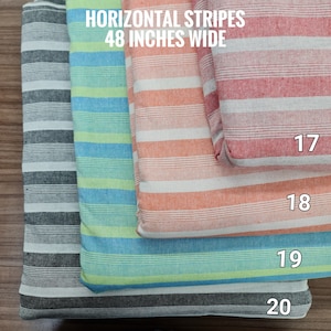 Stripe Fabric by the Yard, Striped Cotton Fabric in Multiple Colors - Etsy