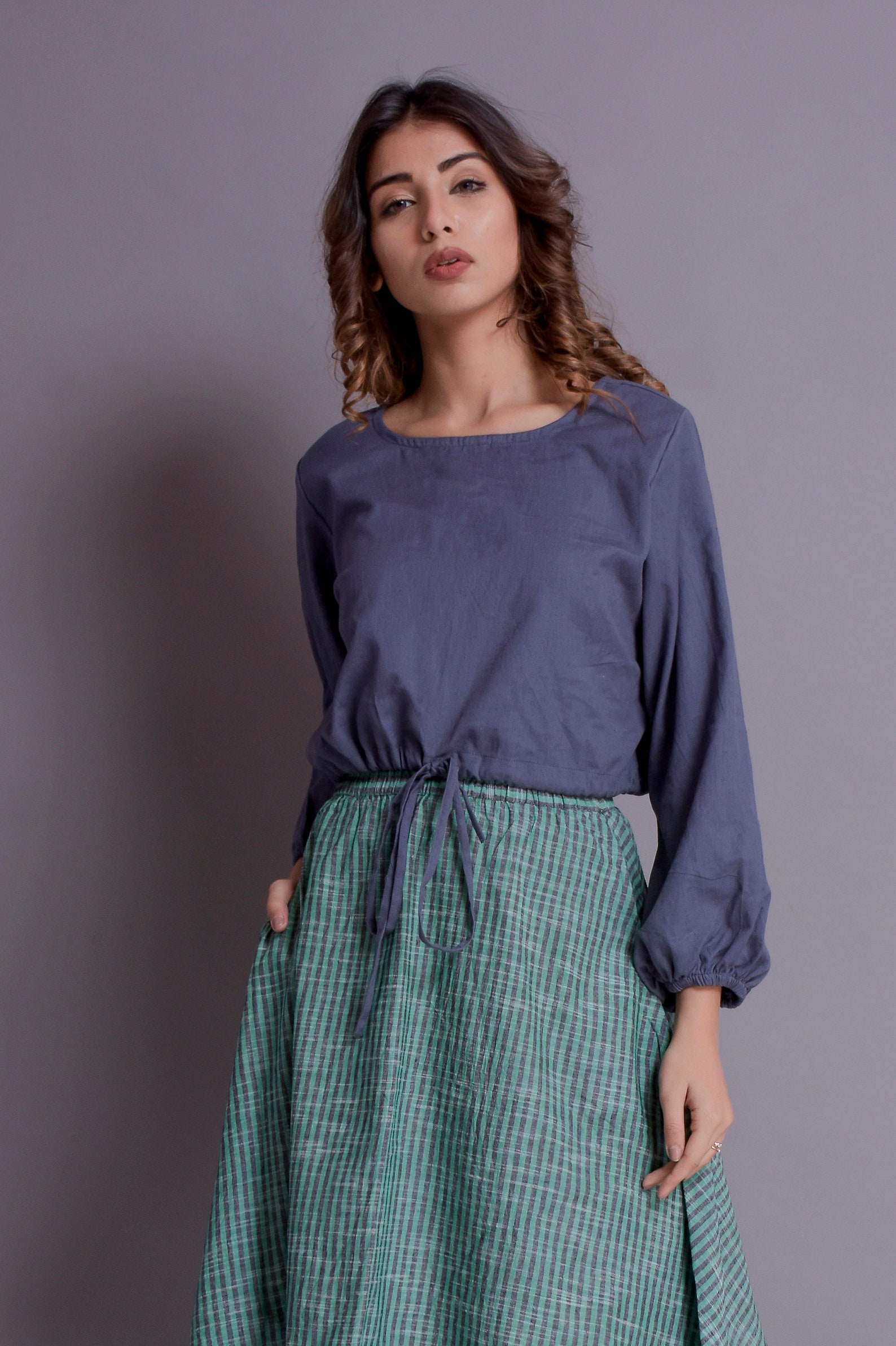 Ruffle Sleeve Crop Top Waist String Crop Top Adjustable Crop | Etsy