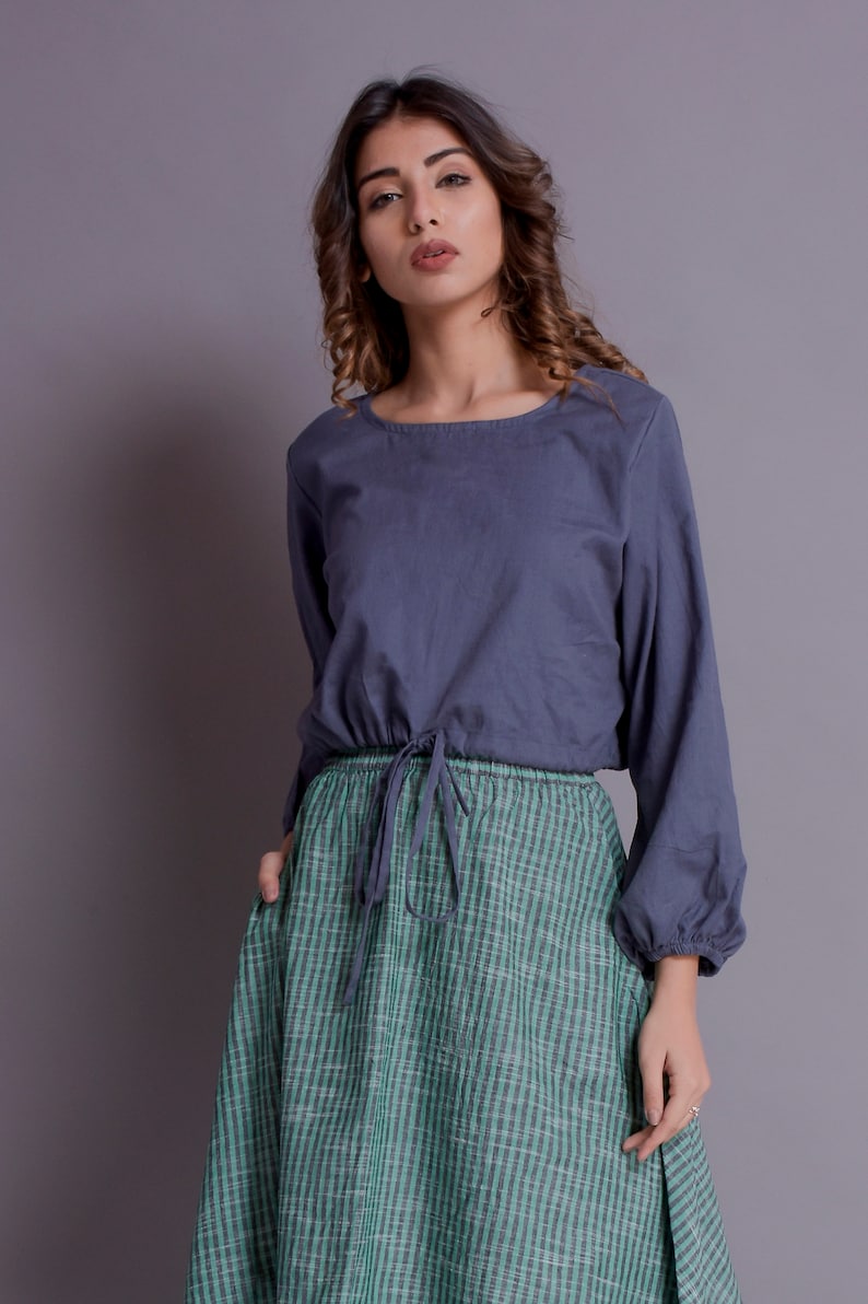 Ruffle Sleeve Crop Top Waist String Crop Top Adjustable Crop | Etsy