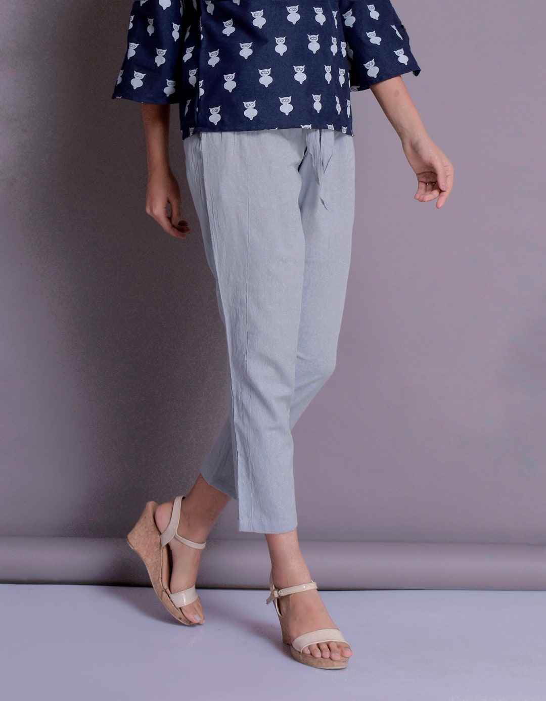 Tapered Linen Pants | Relaxed Fit Linen Trousers | Minimalist Casual ...