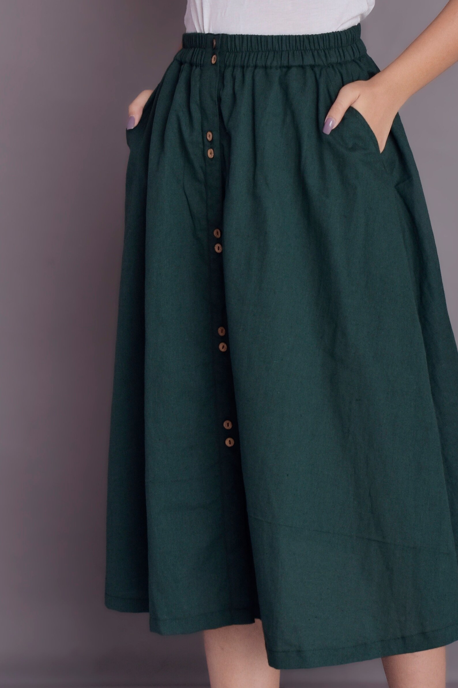 Button Down Linen Skirt Long Linen Skirt Front Button Skirt - Etsy