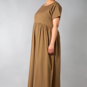 Modest Maxi Linen Dress With Back Tie | Summer Linen Dress With Pockets ...