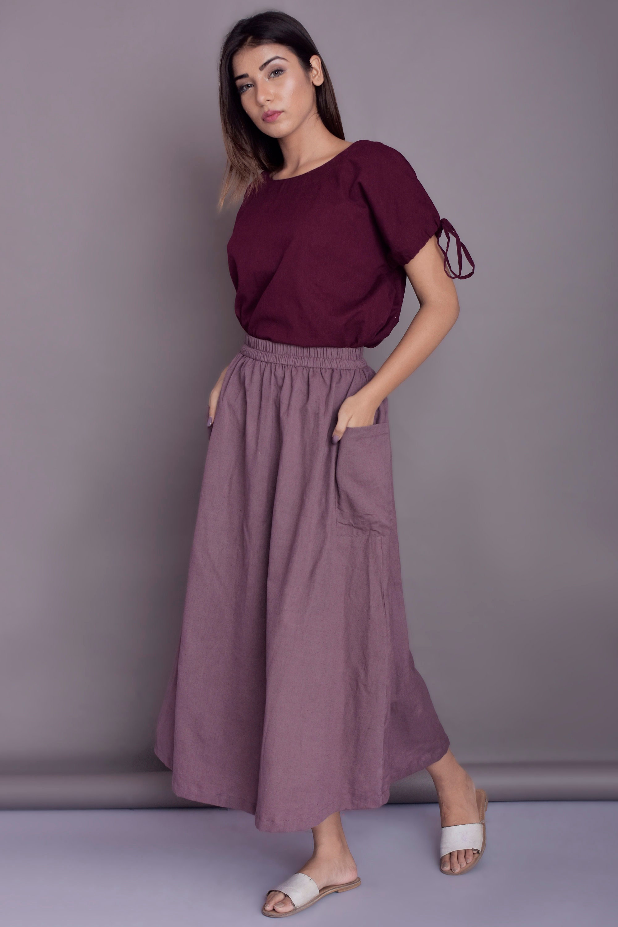 Drawstring Oversized blouse Loose Fit Over Sized Top Washed | Etsy