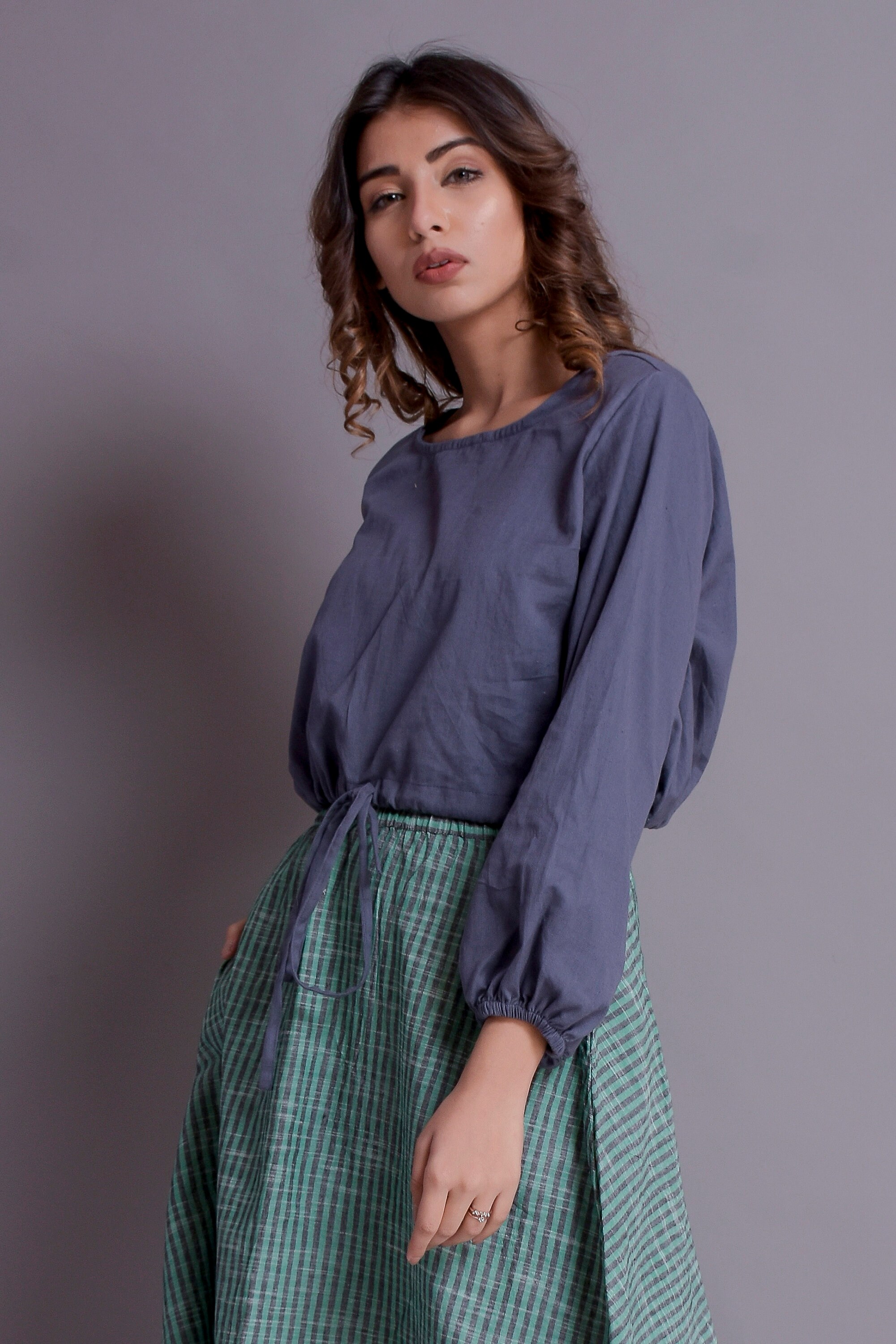 Ruffle Sleeve Crop Top Waist String Crop Top Adjustable Crop | Etsy