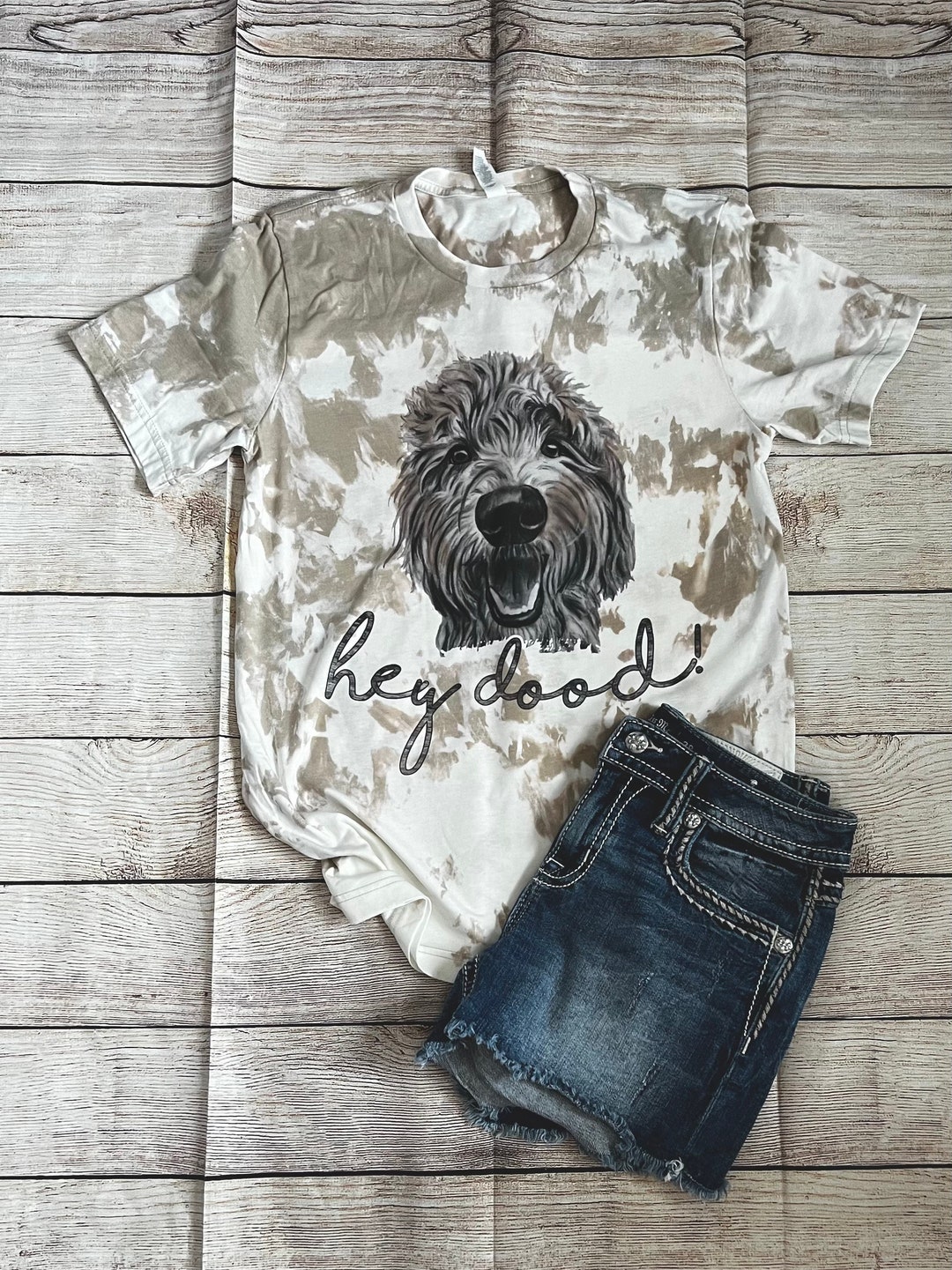 Hey Dood! Goldendoodle Sublimated and Bleached Unisex Tee - Etsy