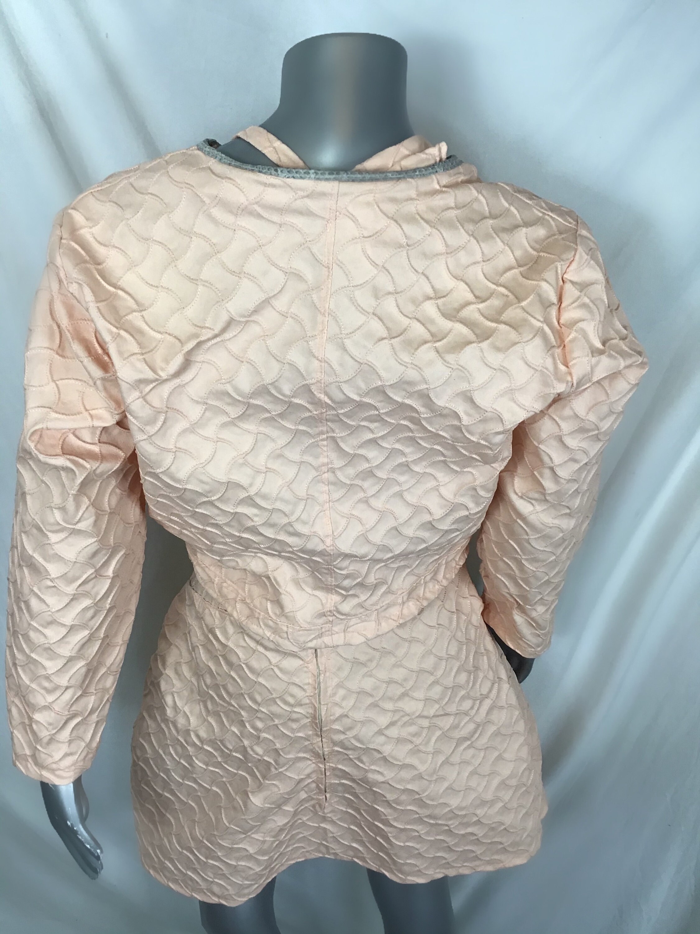 Peach Denim Suit. Couture Fashion Handmade in the USA Custom - Etsy Norway