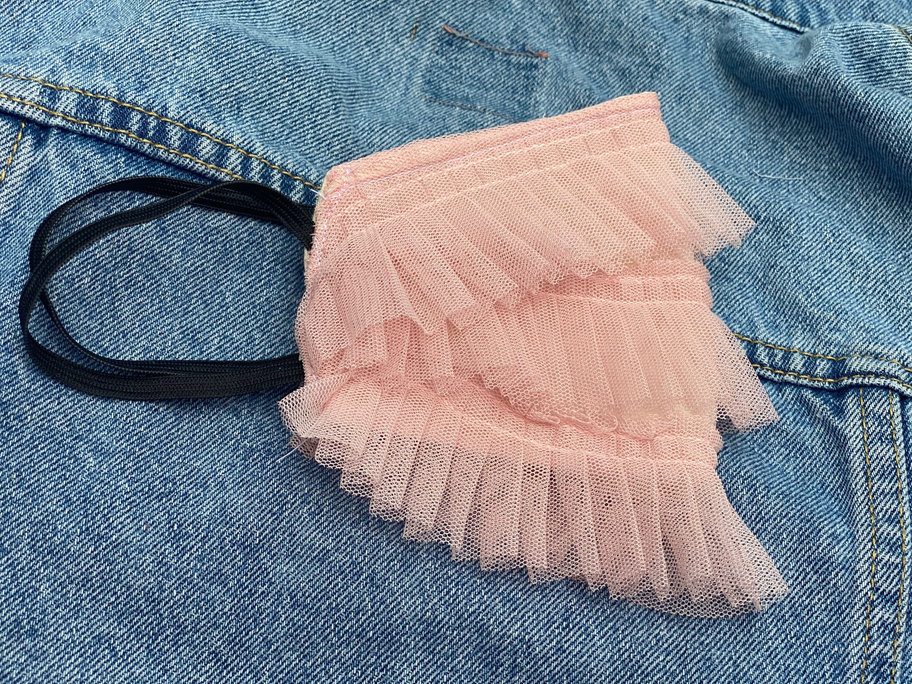 Cute Pink Handmade Two Layer Face Masks 2 Layers of Cotton Ruffles ...