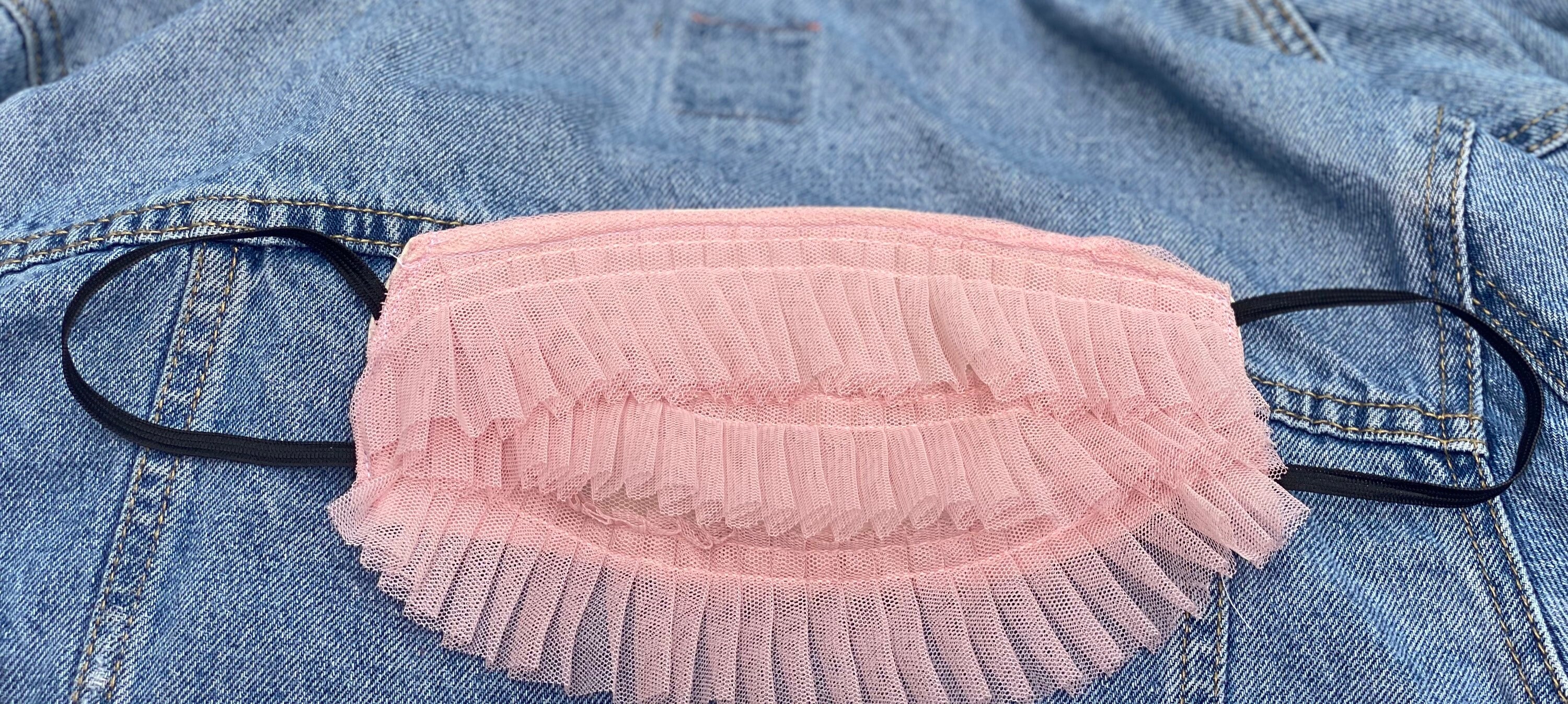 Cute Pink Handmade Two Layer Face Masks 2 Layers of Cotton Ruffles ...