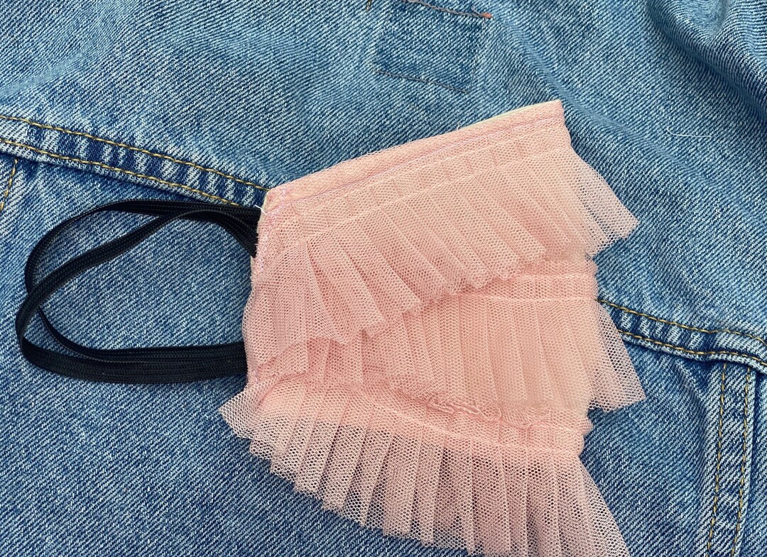 Cute Pink Handmade Two Layer Face Masks 2 Layers of Cotton Ruffles ...