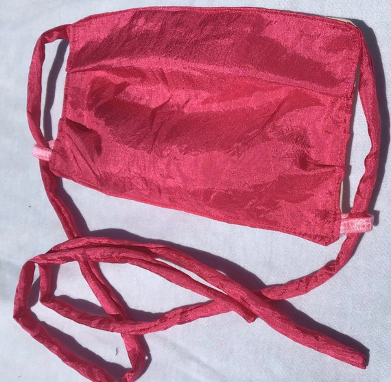 Pink 2 Layer Face Mask .Tie-up Face Mask or adjustable elastic | Etsy