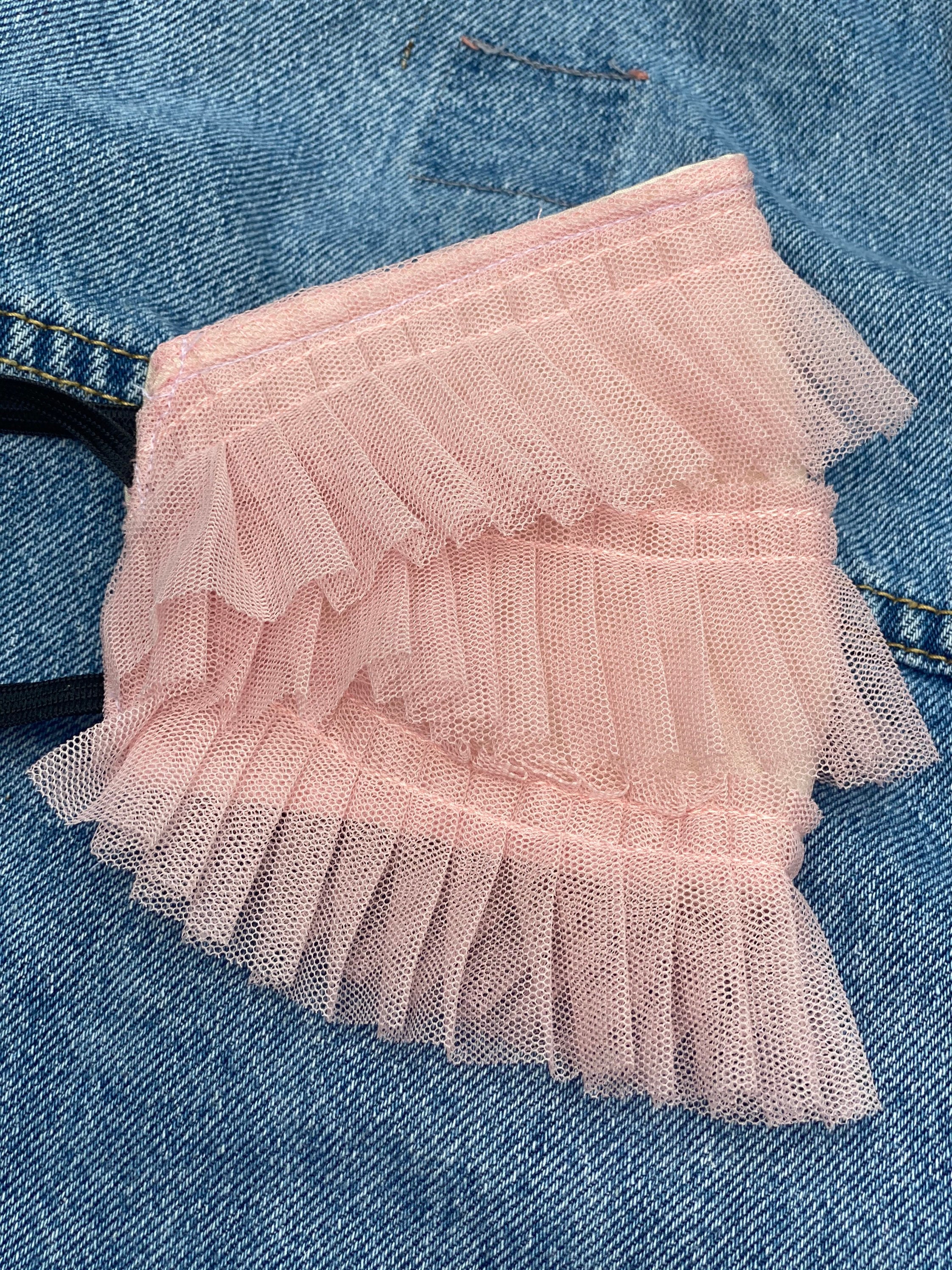 Cute Pink Handmade Two Layer Face Masks 2 Layers of Cotton Ruffles ...